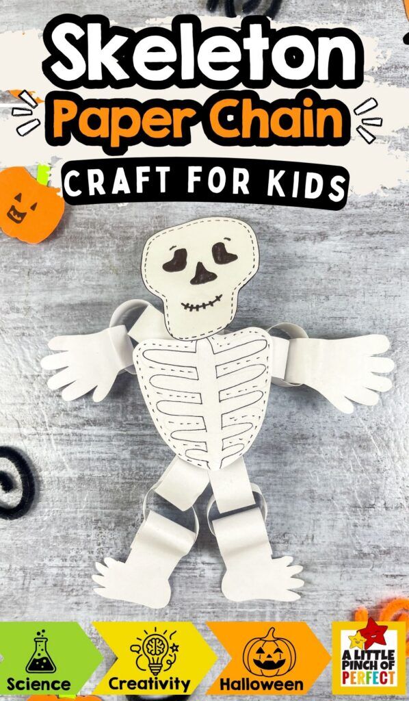 Dancing Skeleton Paper Chain Craft for Kids with Template - A Little ...
