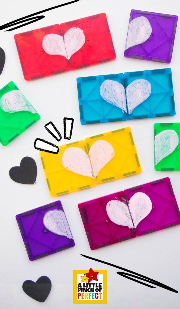Magnet Tile Color-Matching Heart Puzzles (Easy Learning Activity for ...