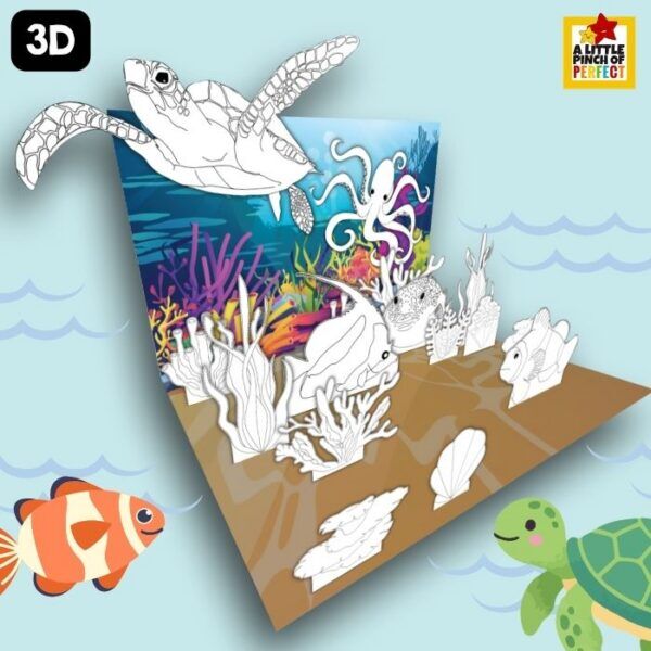Coral Reef Diorama Craft for Kids (Free Printable) - A Little Pinch of ...