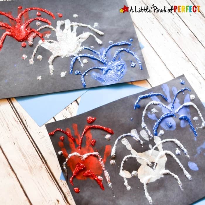 Patriotic Firework Handprint Craft to Celebrate the 4th of July - A ...
