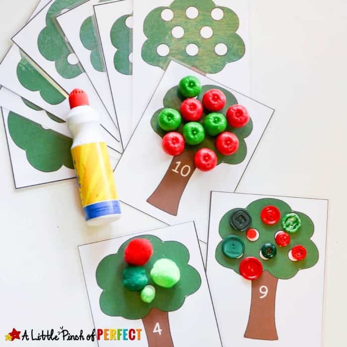 Apple Tree Counting 1-20: Free Printable Math Activity - A Little Pinch ...