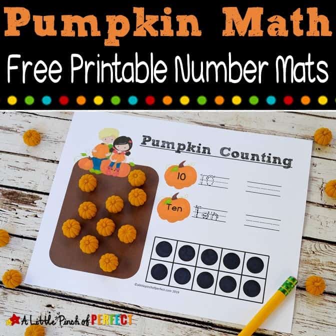 Free Printable Pumpkin Math Number Mats - A Little Pinch of Perfect