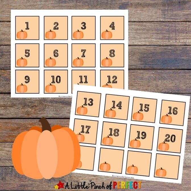Pumpkin Patch Counting: Free Printable Math Activity - A Little Pinch ...