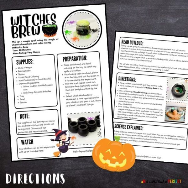 Witches Brew HALLOWEEN SCIENCE Experiment Activity Pack - A Little ...