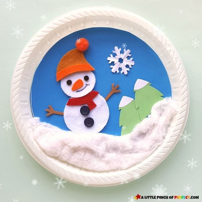 Paper Plate Snowman: Easy Kids Winter Craft and FREE Template - A ...