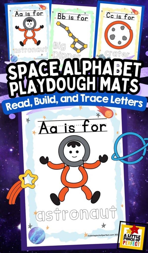 Space Playdough Mats A-Z: Kids Printable Activity - A Little Pinch of ...