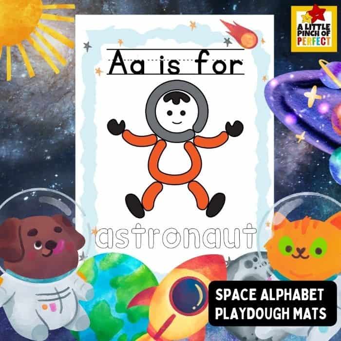 Space Playdough Mats A-Z: Kids Printable Activity - A Little Pinch of ...