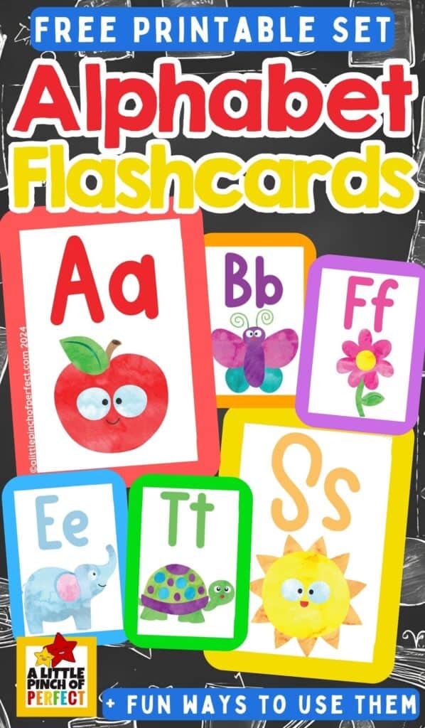 Free Printable Alphabet Flashcards for Home or School - A Little Pinch ...