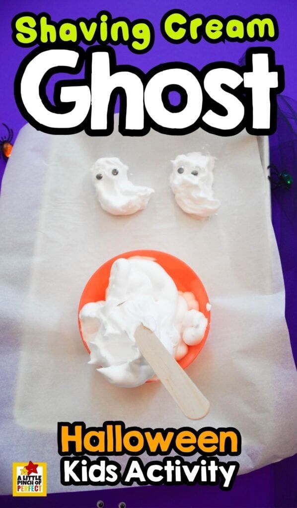 Melting Ghost Shaving Cream Halloween Activity - A Little Pinch of Perfect