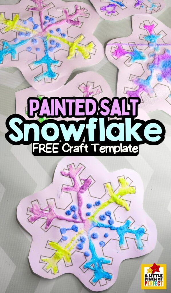 Painted Salt Snowflake Craft: Easy Winter Project + Free Template