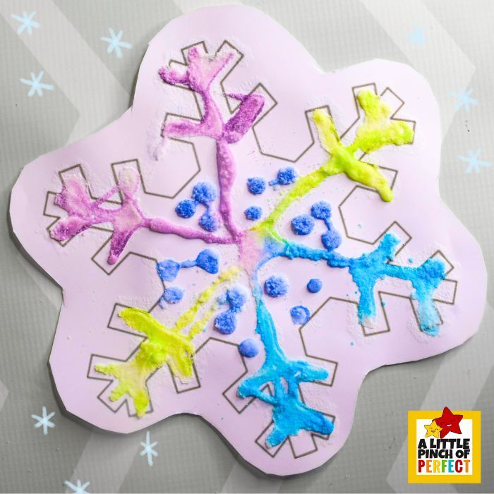 Painted Salt Snowflake Craft: Easy Winter Project + Free Template