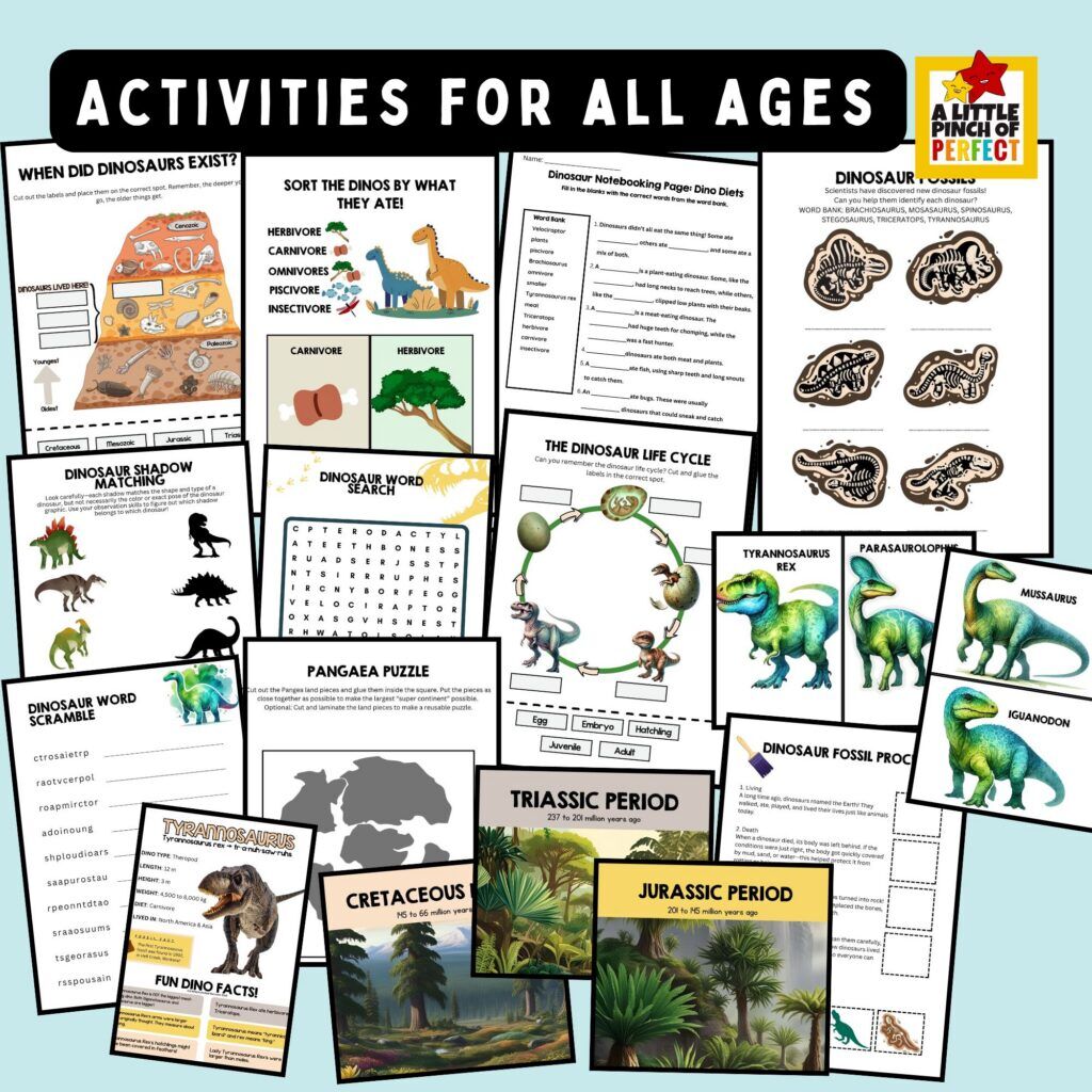 Dinosaur Activity Pack for Kids: Fun Worksheets, Crafts & Hands-On ...