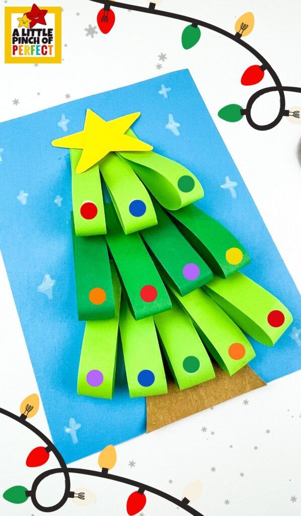 3D Christmas Tree Paper Loop Craft for Kids - A Little Pinch of Perfect