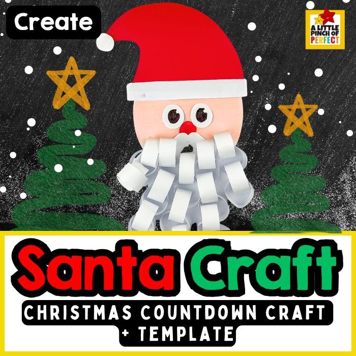 3D Paper Loop Santa Craft for Christmas Fun: Template (Optional Countdown)