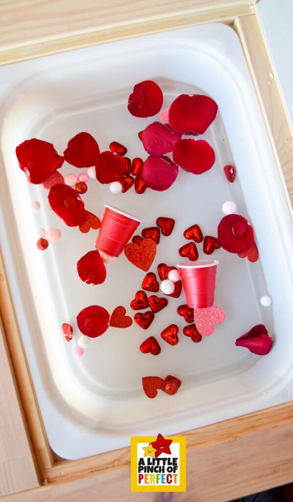 Love Potion Pour & Play Valentine Sensory Bin - A Little Pinch of Perfect